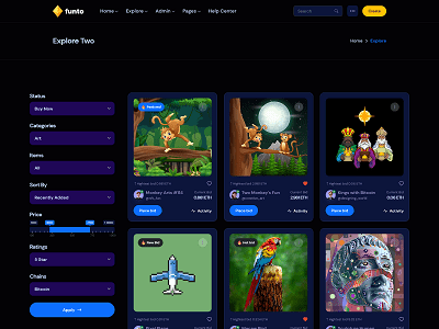 Funto - React NFT Marketplace